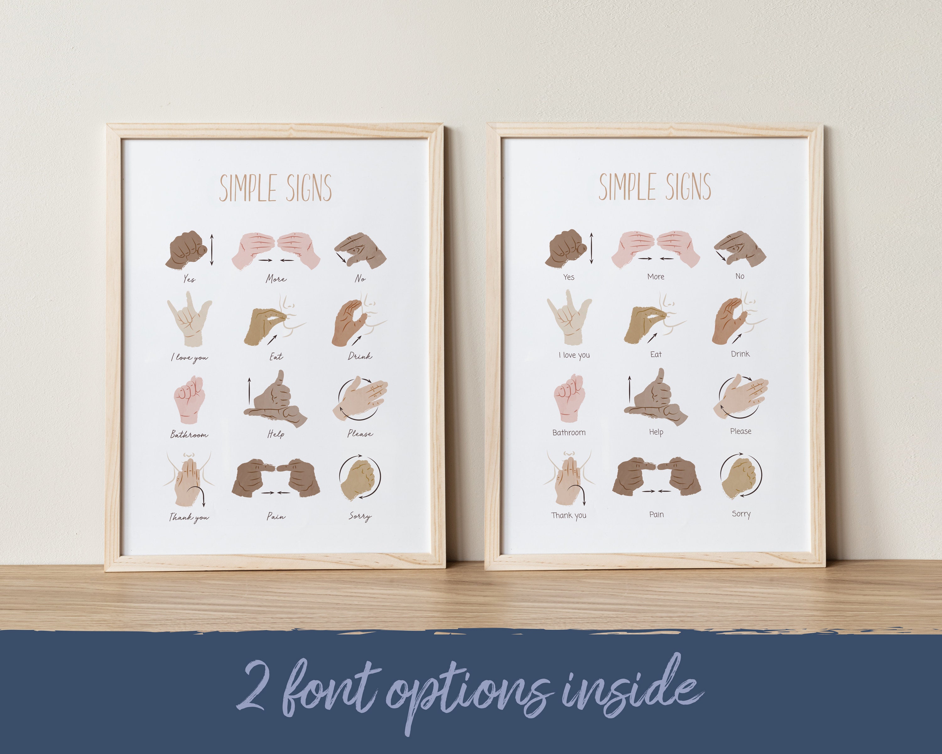 American Sign Language ASL Sign Language Art Educational - Etsy Canada