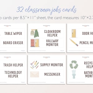 Editable Classroom Job Display: 32 Visual Task Cards (digital Download ...