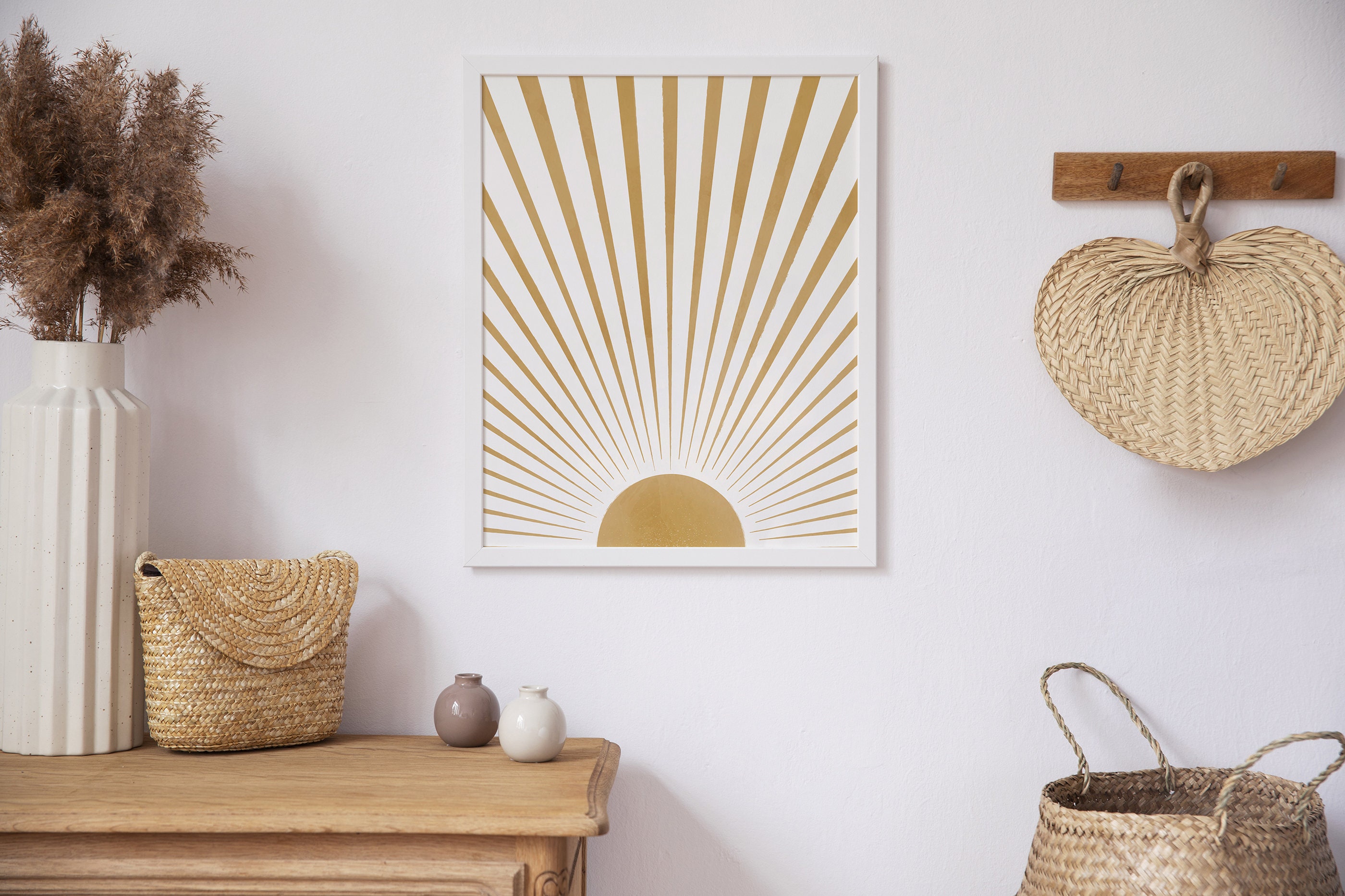 Boho Sun Printable Horizon Sun Art Modern Sunshine Print | Etsy