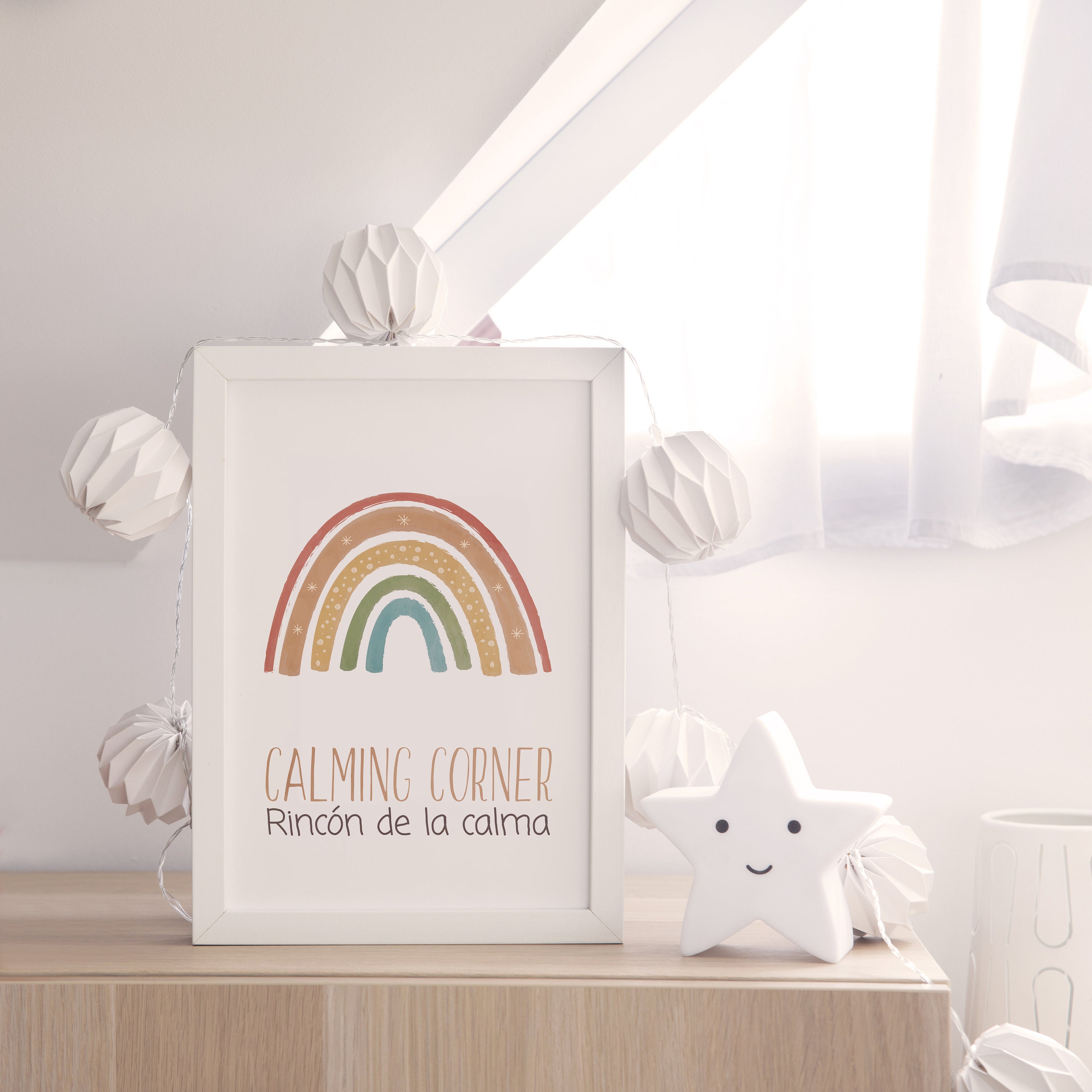 English Spanish Calming Corner Poster: Montessori Playroom Art (digital ...