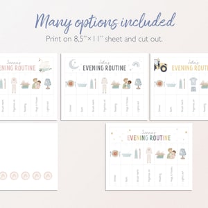 Editable Evening Routine Chart, Planning Toddler Bedtime Routine, Flip ...