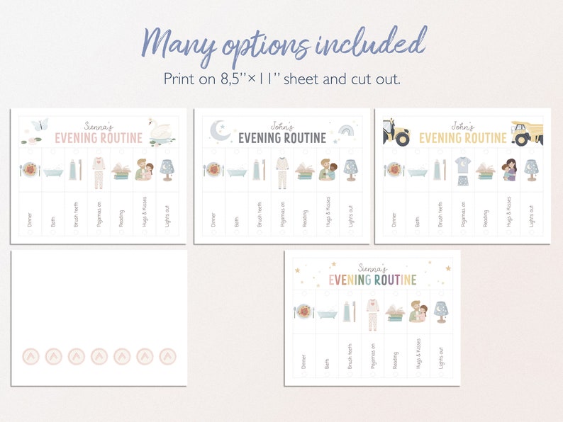 Editable Evening Routine Chart: Toddler Visual Schedule (digital ...