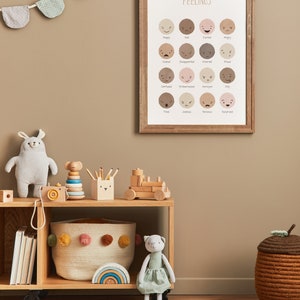 Boho Feelings Chart, Emotions Poster, Calming Corner, Educational ...