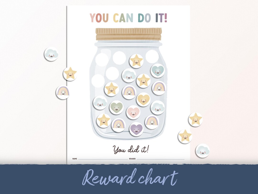 Printable Kids Reward Chart: Rainbow Star Chore Chart (digital Download ...
