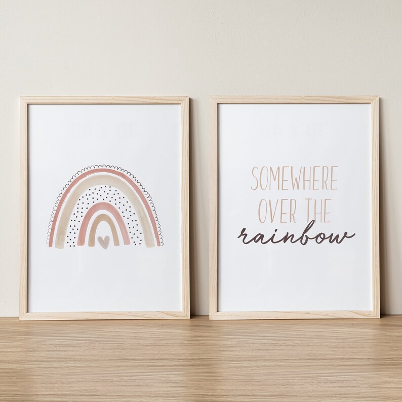 Somewhere Over the Rainbow Printable Nursery Wall Art Set of - Etsy