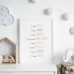 Affirmations Wall Art for Kids, Kid Affirmations, Educational Posters ...