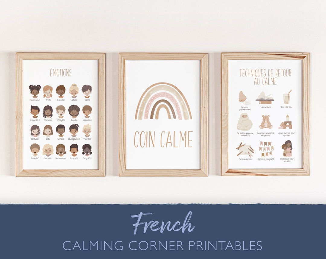 French Calming Corner Print Set: Boho Classroom Decor (digital Download ...