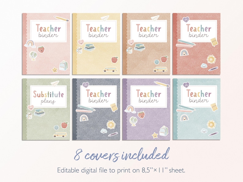Editable Teacher Binder Covers: Pastel Classroom Decor (corjl ...