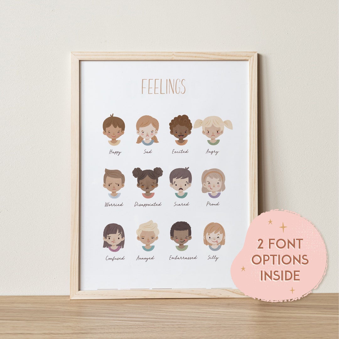 Feelings Poster Educational Posters Emotions Chart Feelings - Etsy