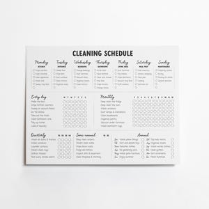 Editable Cleaning Schedule Checklist: Home Chore Chart (digital ...