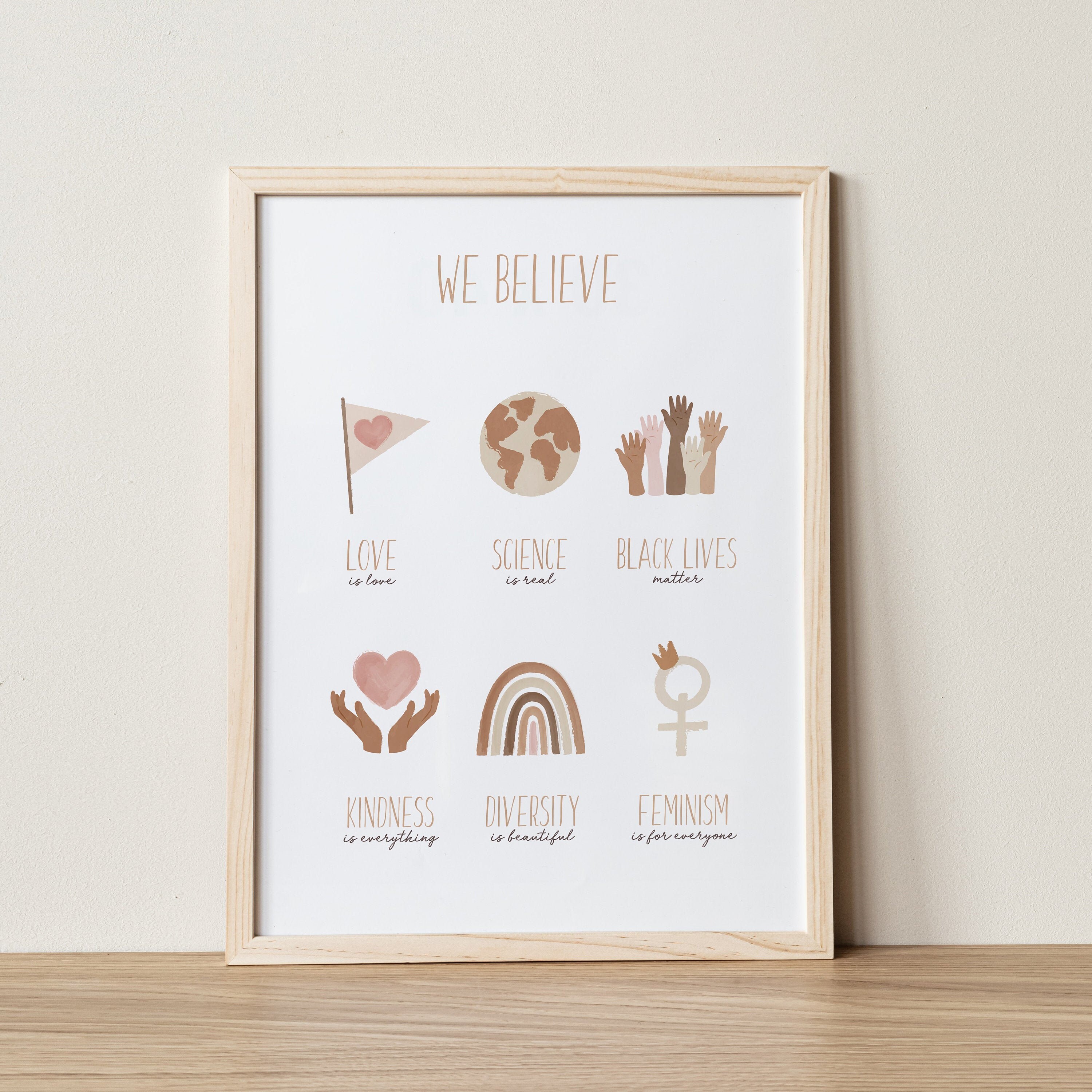 In This House We Believe Educational Posters Kids Room | Etsy