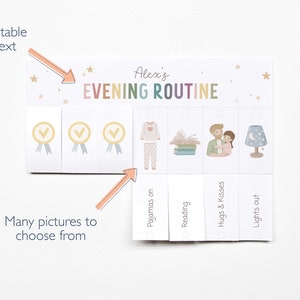 Editable Kids Routine Chart: Morning & Evening Visual Schedule (digital ...