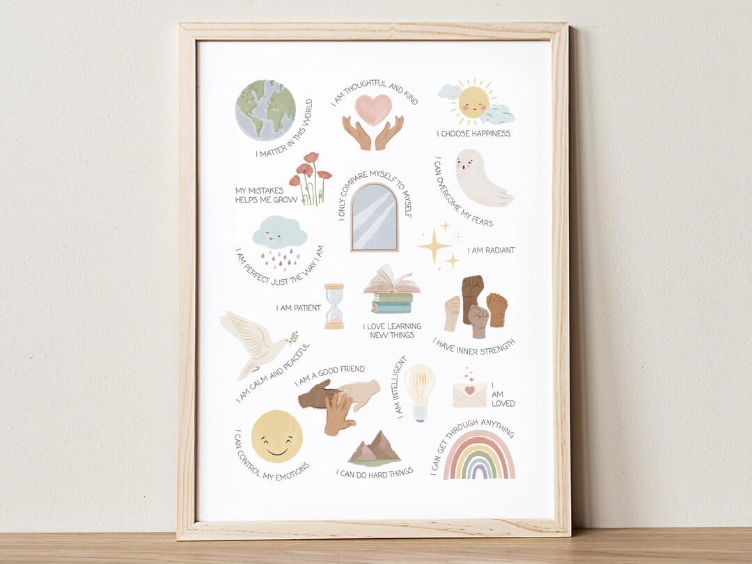Kids Positive Affirmation Poster: Calming Corner Decor (digital ...