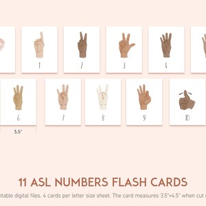 Sign Language, Numbers Flash Cards, ASL Flash Cards, Montessori ...