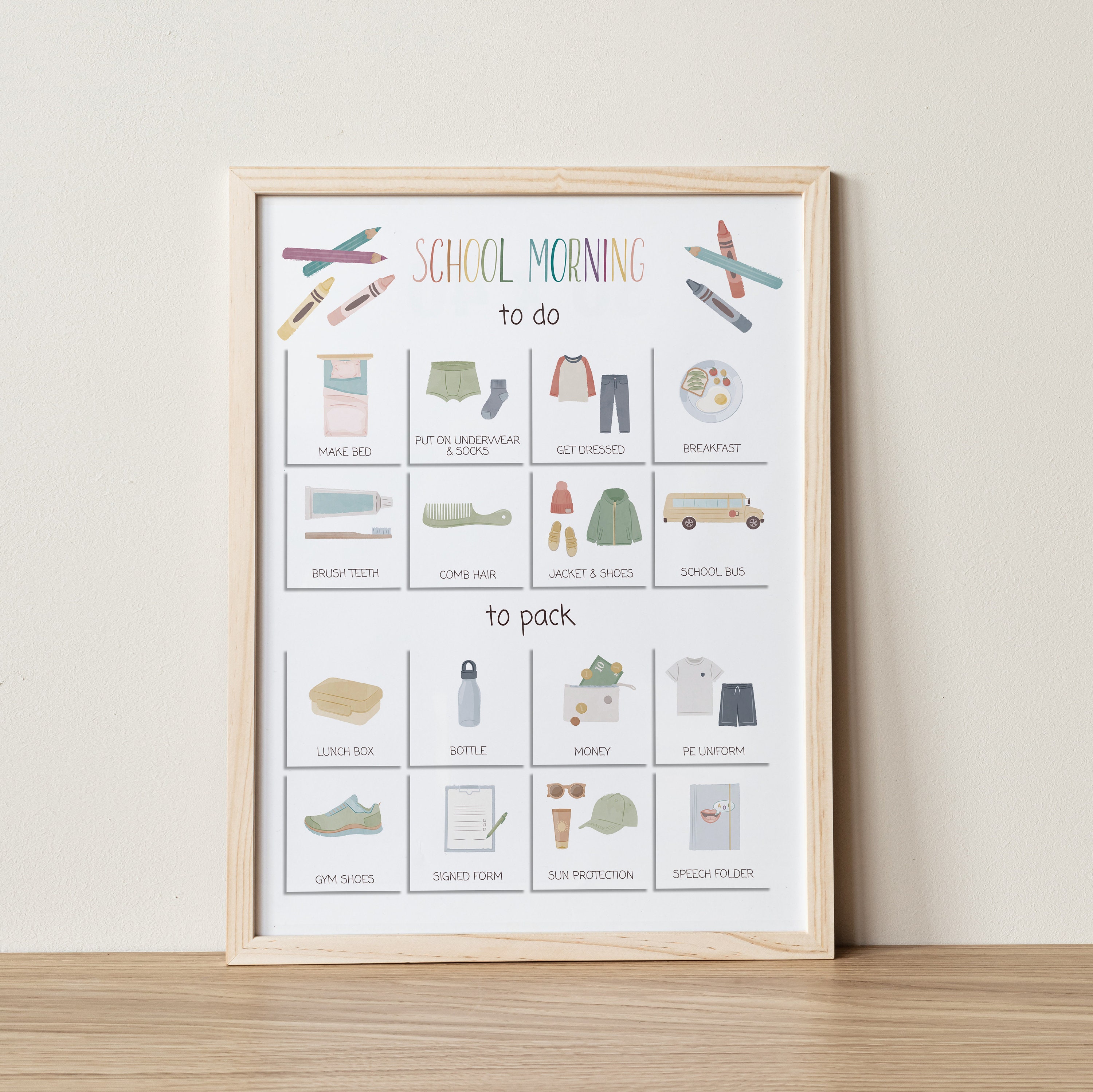 Editable School Morning Routine Chart Backpack Checklist - Etsy