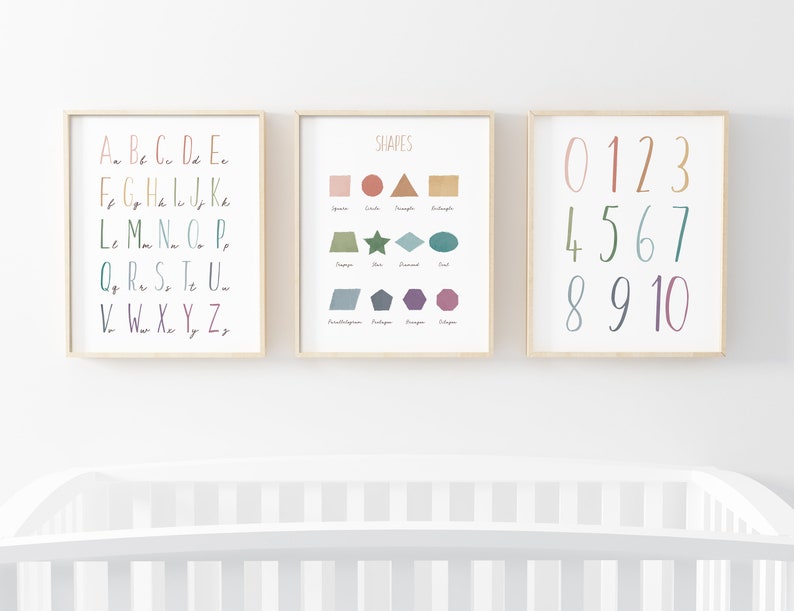 Rainbow Colors Alphabet Poster Educational Posters ABC - Etsy