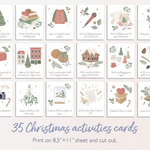 35 Advent Calendar Activity Cards, Christmas Countdown, Kids Advent ...