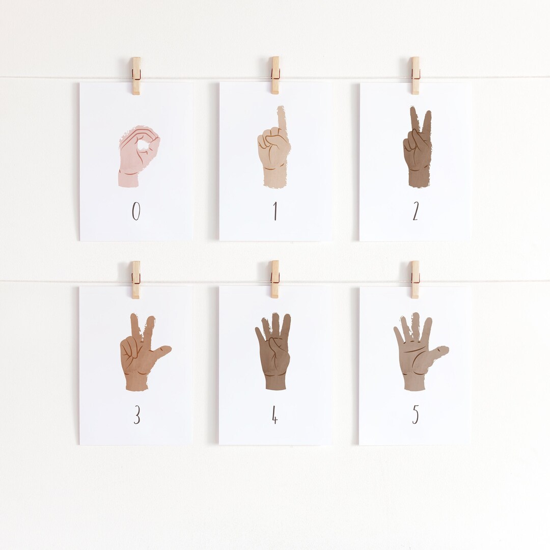 Sign Language, Numbers Flash Cards, ASL Flash Cards, Montessori ...