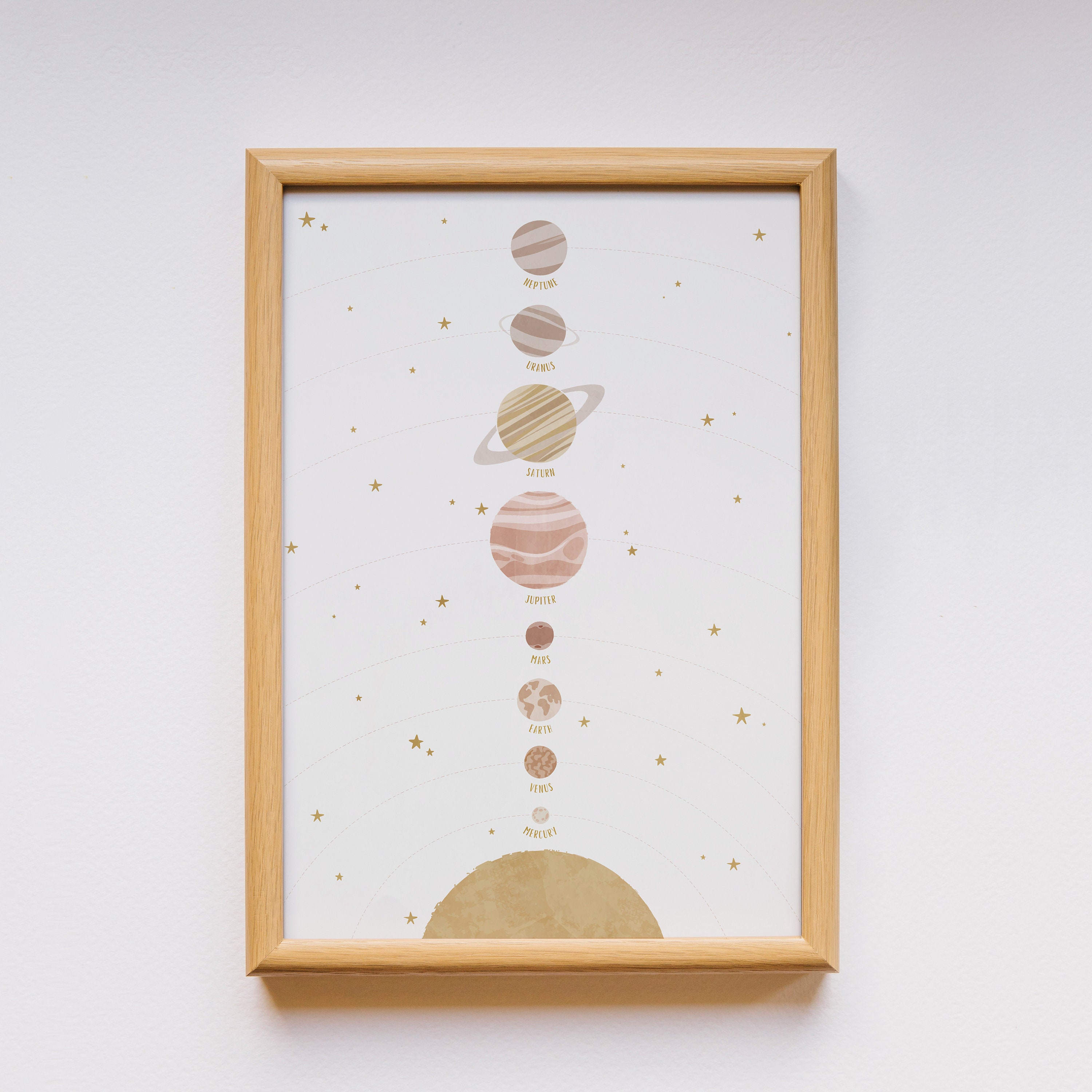 Solar System Print: Boho Space Art, Educational Astronomy Poster ...