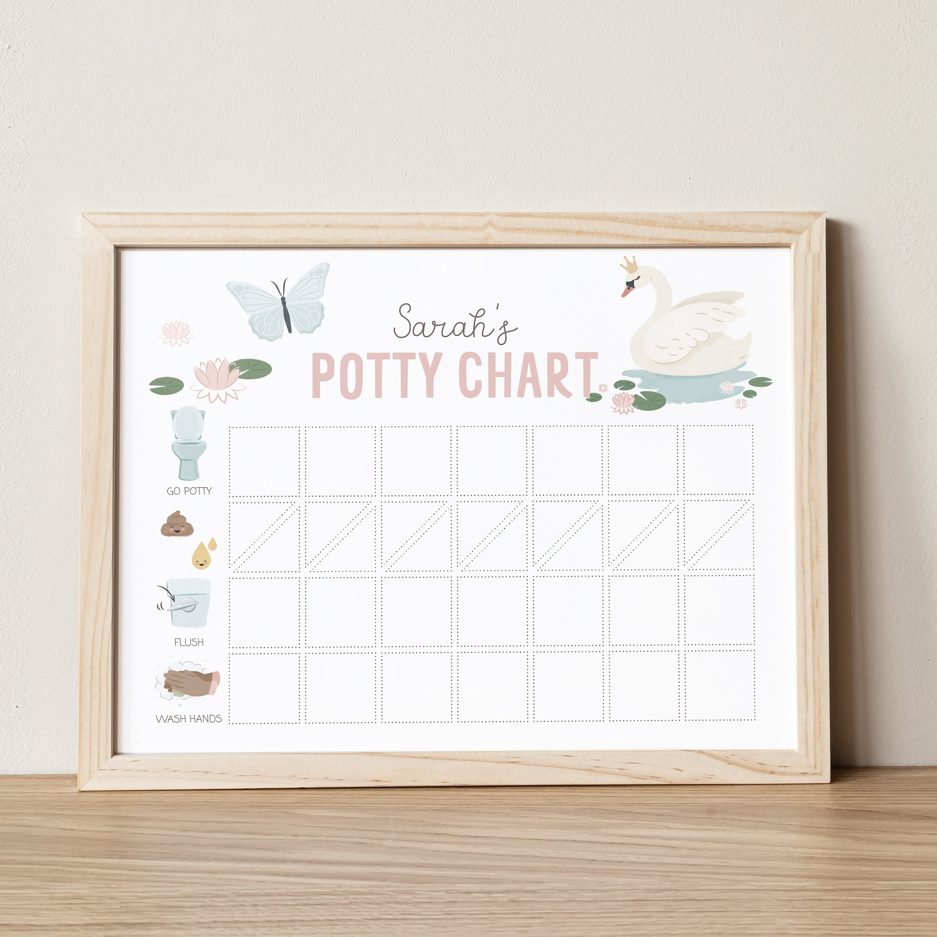 Editable Potty Training Chart: Toddler Reward, Montessori (digital ...