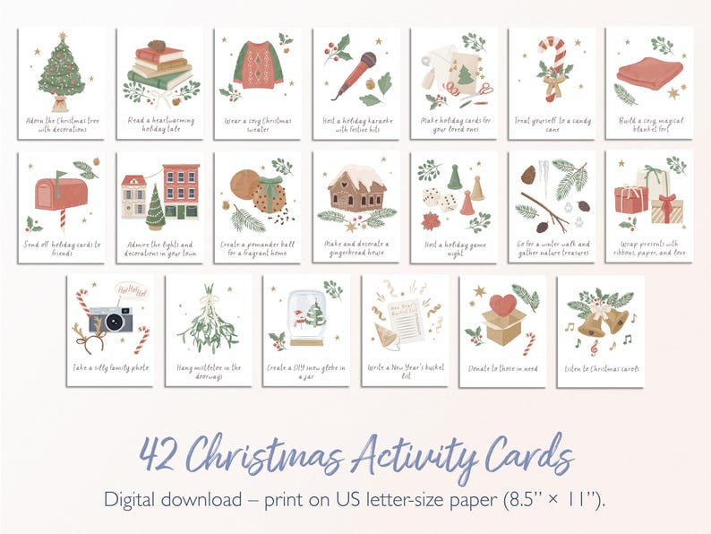 Editable Advent Calendar Activity Cards, Christmas Countdown, Kids ...