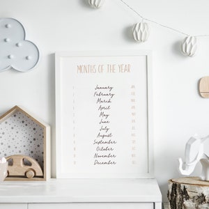 Months of the Year Print, Educational Posters, Preschool Poster ...