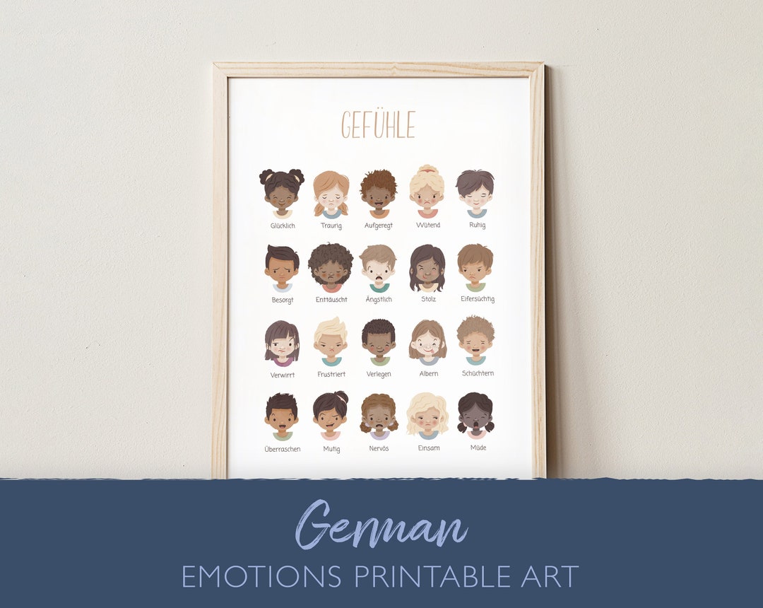 GERMAN Educational Feelings Posters for School Psychologist - Etsy