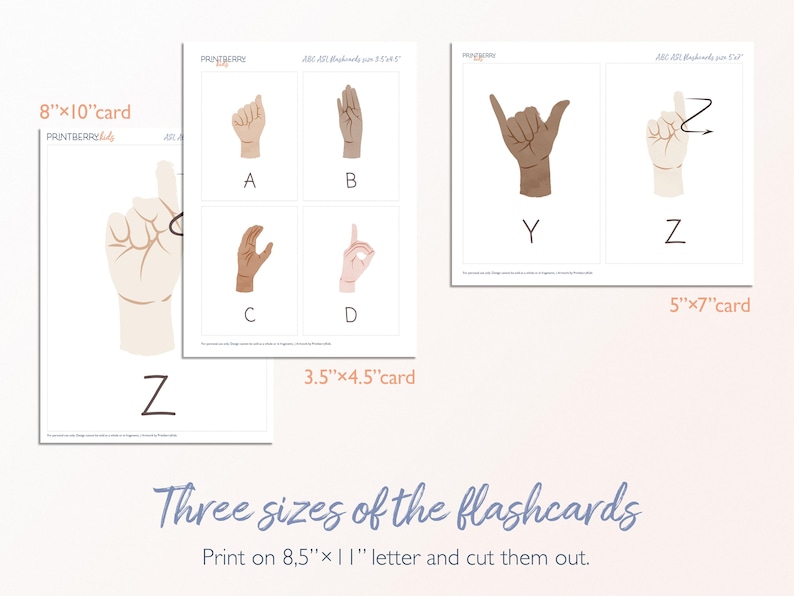 ASL Alphabet Flashcards: Boho Montessori Homeschool Printables (digital ...