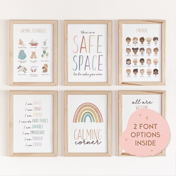 Digital Prints Art & Collectibles Feelings Chart Classroom Poster ...