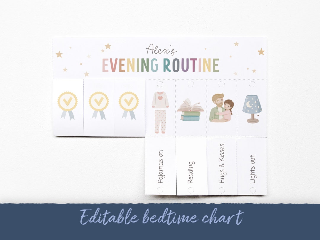 Editable Evening Routine Chart Planning Toddler Bedtime - Etsy