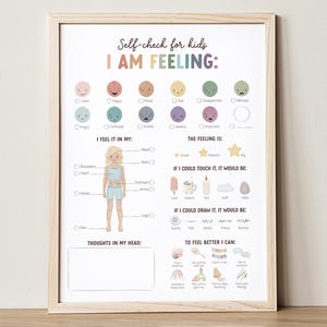 Feelings Check-in Worksheet for Kids: SEL Therapy Printable (digital ...