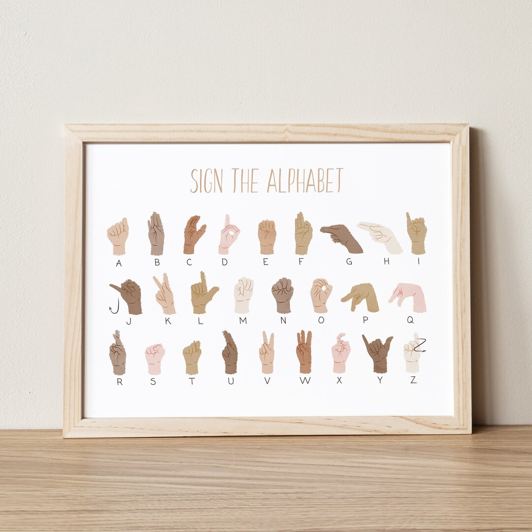 ASL, American Sign Language Art, ASL Alphabet, Educational Posters ...