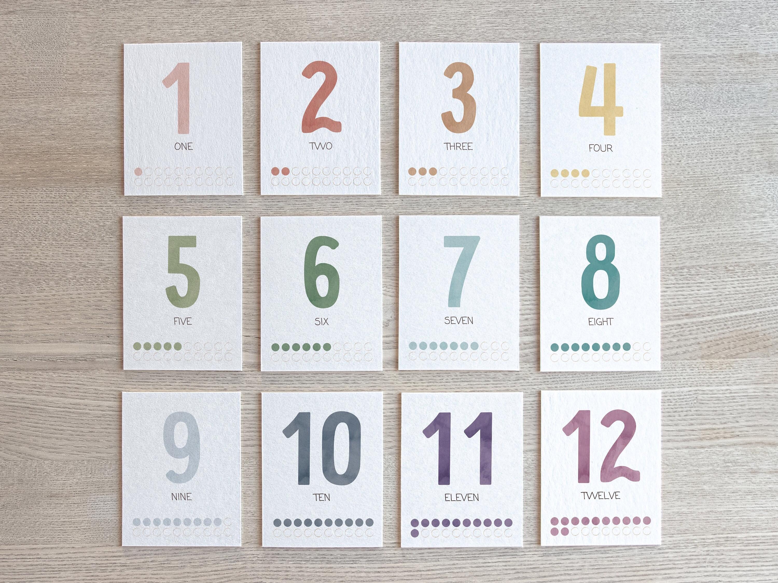 Numbers 1-20 Flashcards, Rainbow Classroom, Montessori Material ...