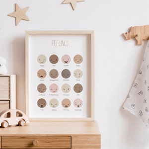 Boho Feelings Chart, Emotions Poster, Calming Corner, Educational ...