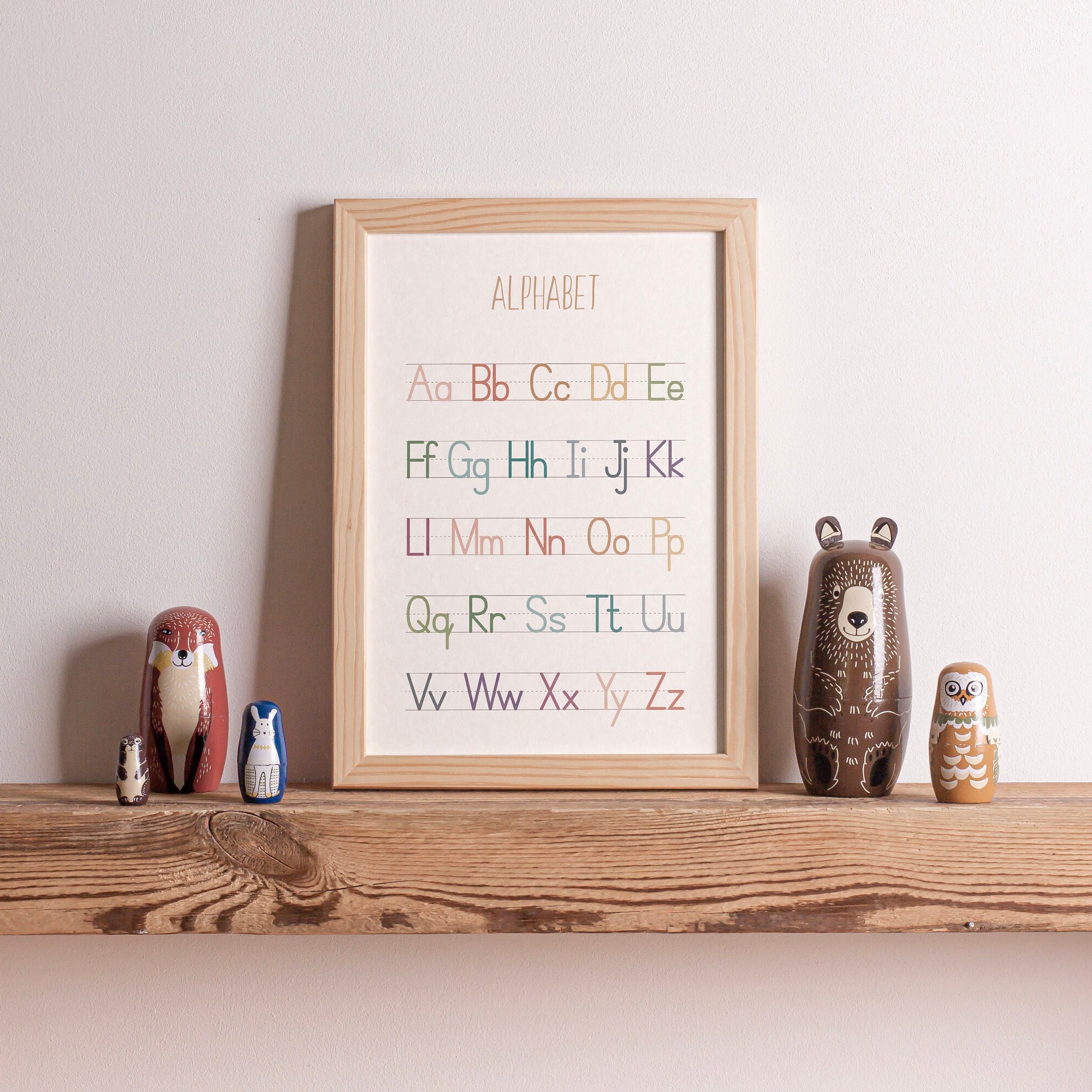 Rainbow Alphabet Handwriting Chart: Montessori ABC Print (digital ...