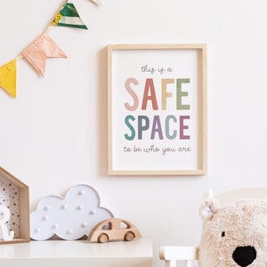 Safe Space, Calming Corner, Educational Poster, Counselor Art, Therapy ...