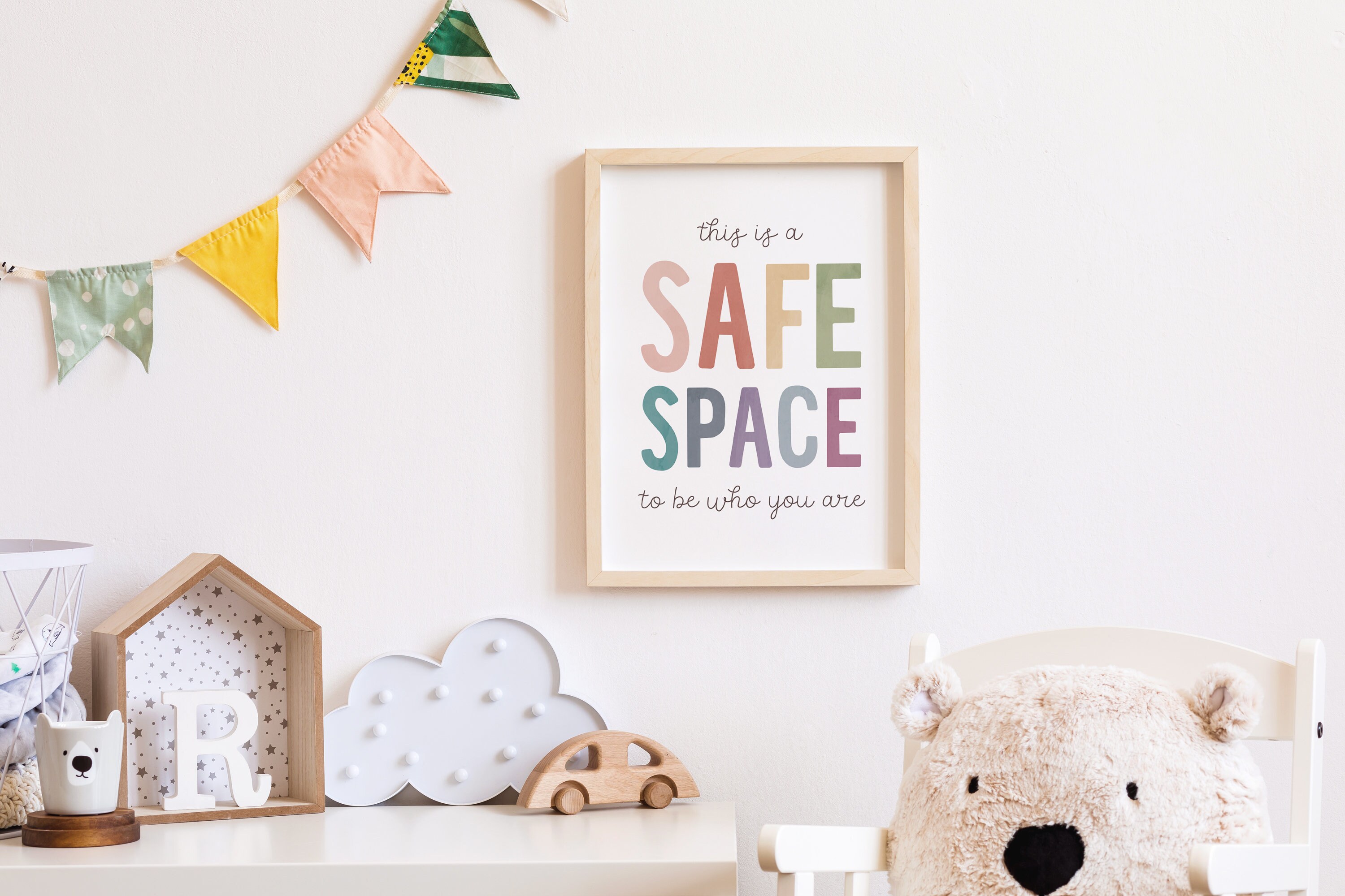 Safe Space Poster: Calming Corner Art, Counselor Decor (digital ...