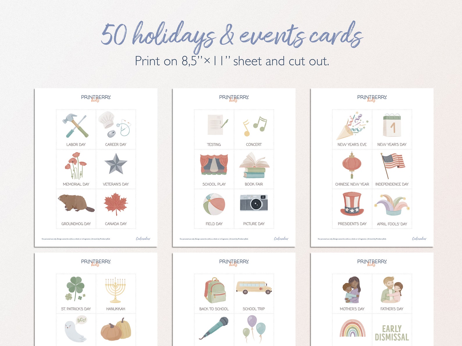 Kids Perpetual Calendar Set, Editable Classroom Calendar & Cards ...