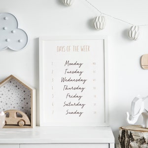 Days of the Week Printable, Educational Posters, Preschool Poster ...