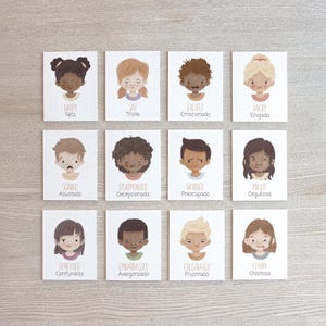 English Spanish Emotions Flashcards: Toddler Homeschool Printable ...