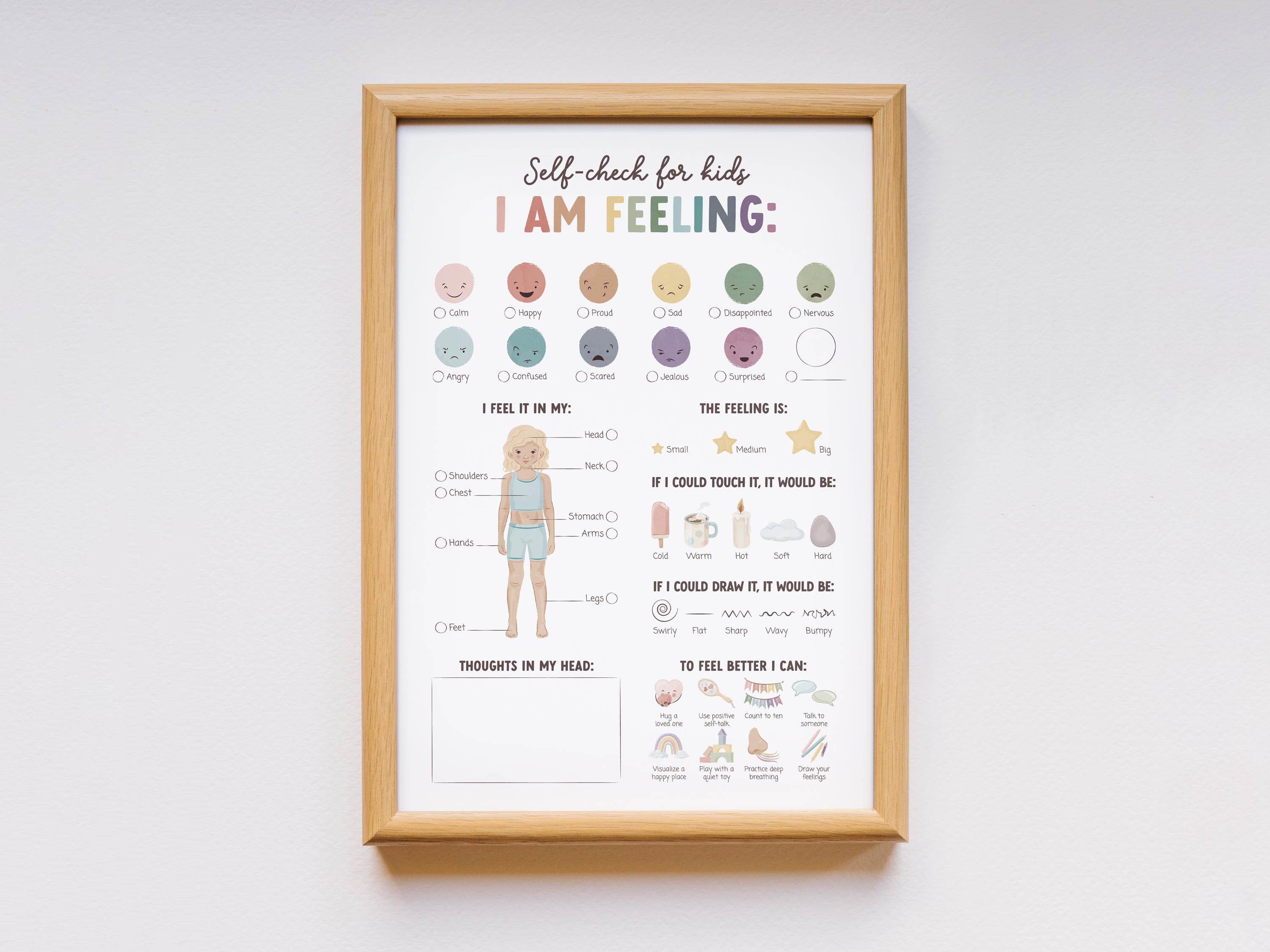 Feelings Check-in Worksheet for Kids: SEL Therapy Printable (digital ...