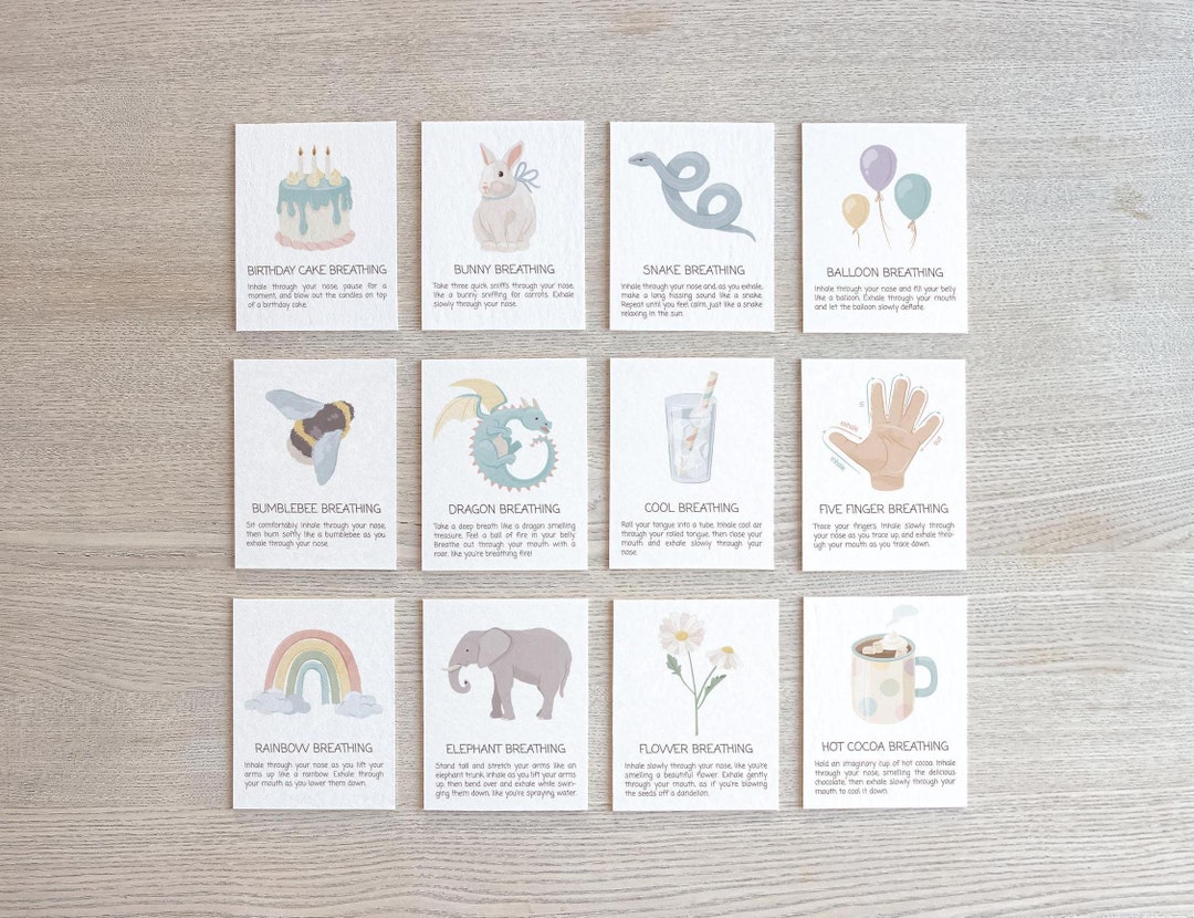 Mindfulness Breathing Cards for Kids: Calm Down Corner (digital ...