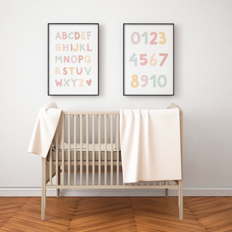 Abc Poster Alphabet Poster Playroom Wall Art Pastel - Etsy