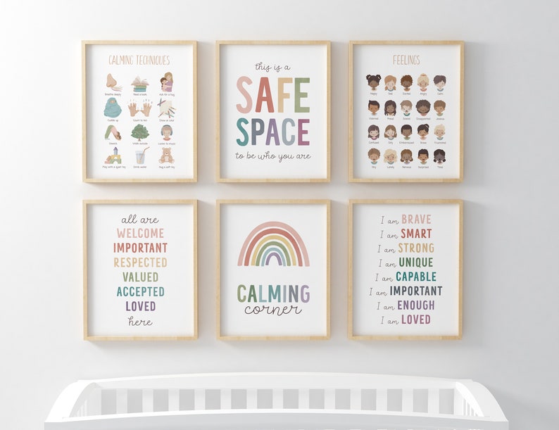 Boho Calming Corner Posters: Feelings Chart, Safe Space Decor (digital ...