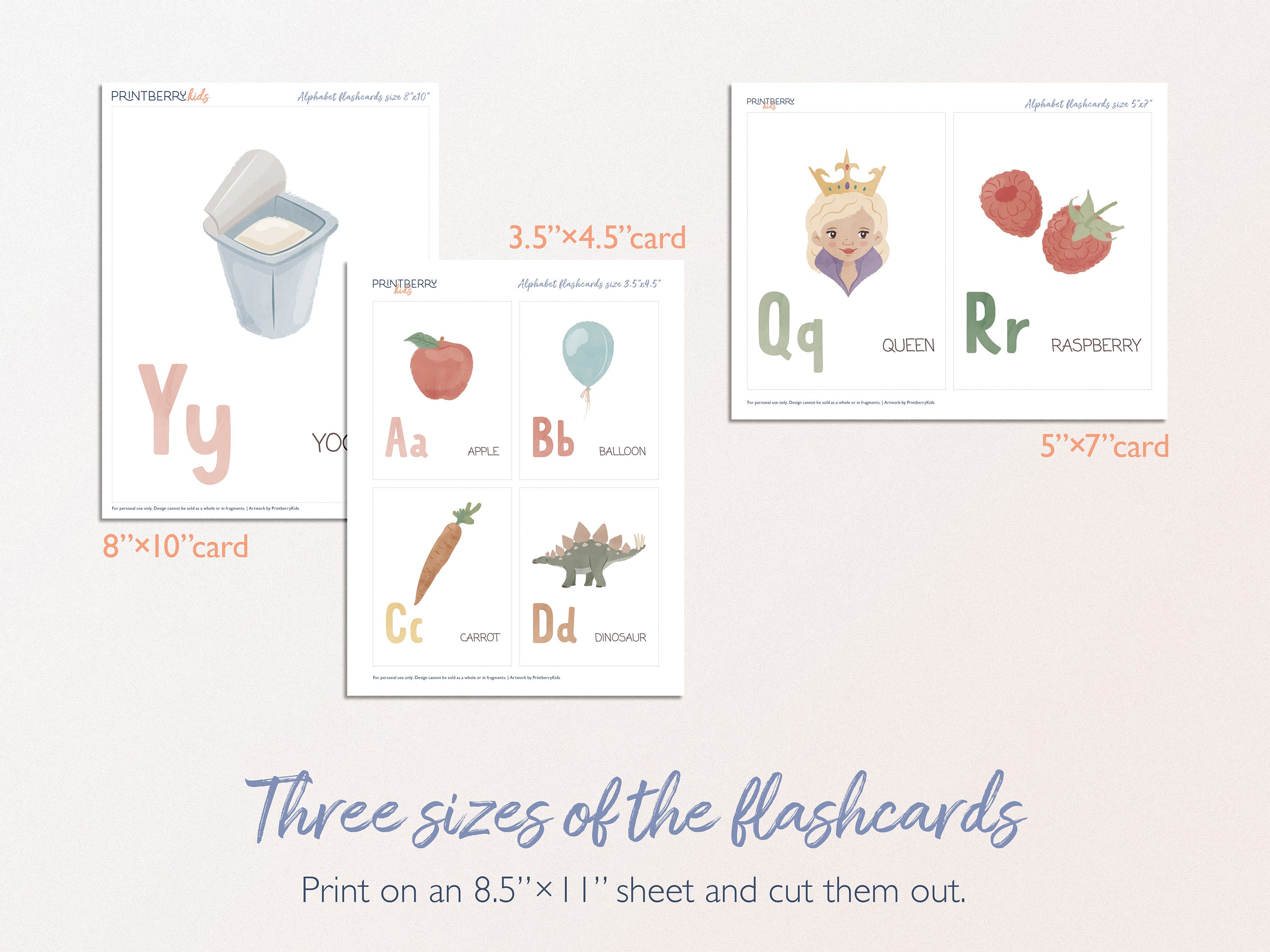 Alphabet Flash Cards: Montessori ABC Printable (digital Download) - Etsy