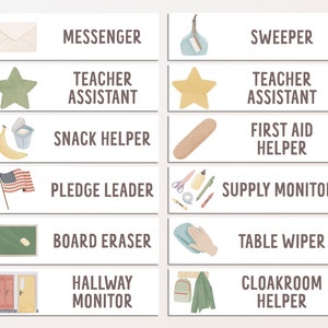 Editable Classroom Job Display: 32 Visual Task Cards (digital Download ...