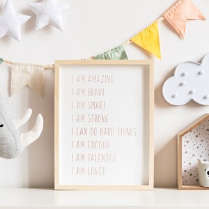 Affirmations Wall Art for Kids, Kid Affirmations, Educational Posters ...