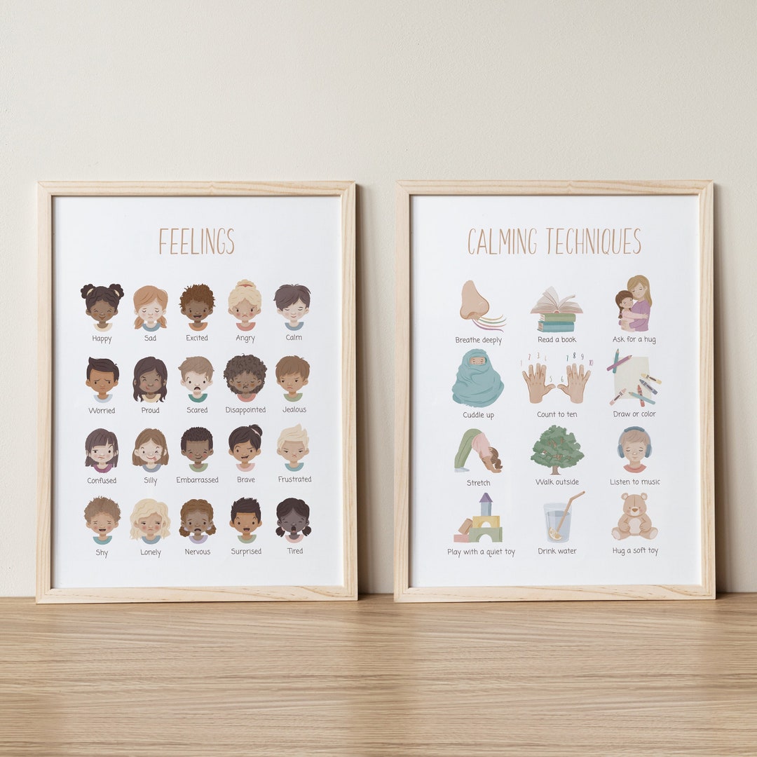 Feelings Chart, Calming Techniques, Calming Corner, Emotions Print ...