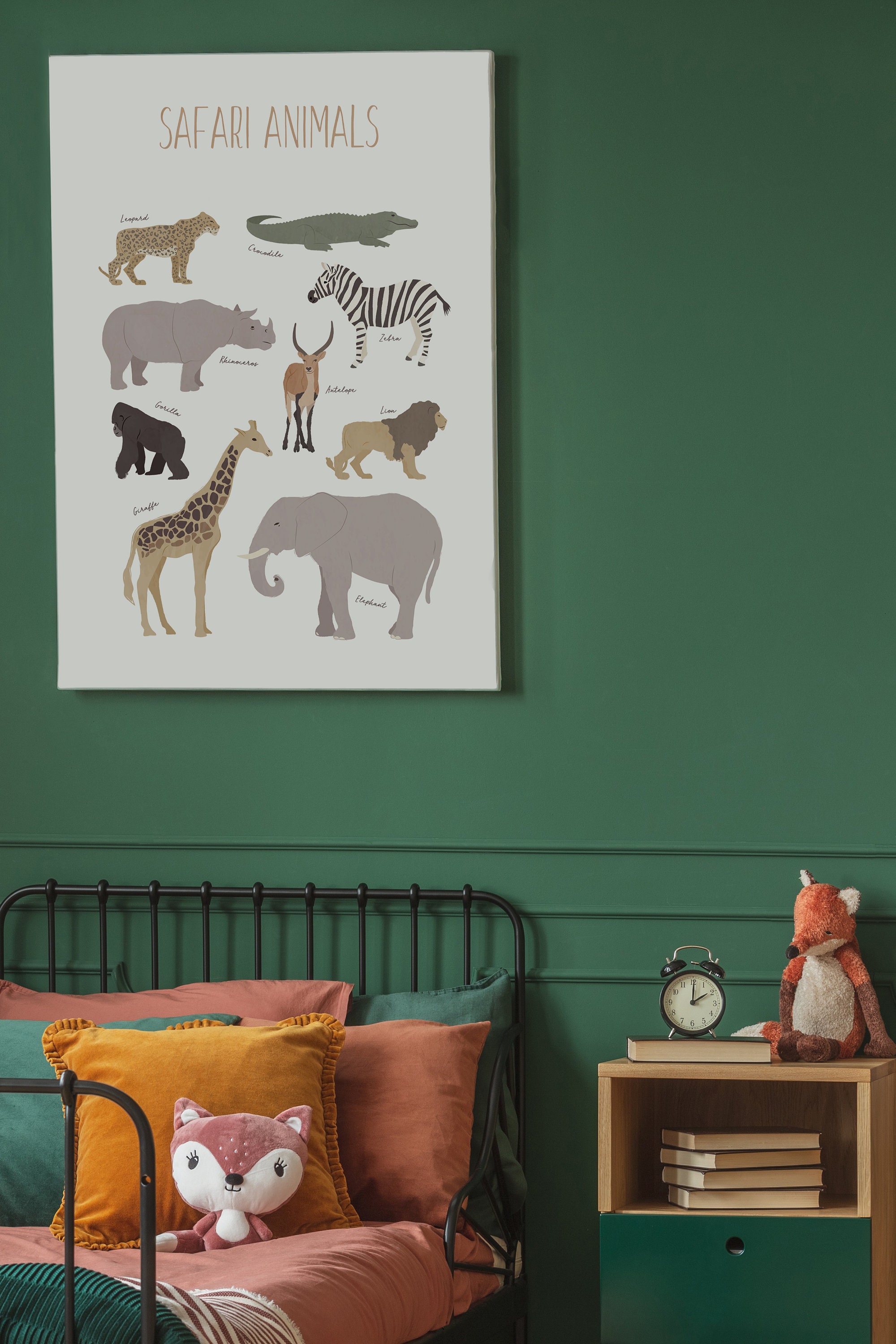 Printable Safari Animal Nursery Wall Art Educational Posters | Etsy