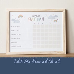 Editable Behavior Chart Printable Reward Charts Sticker - Etsy